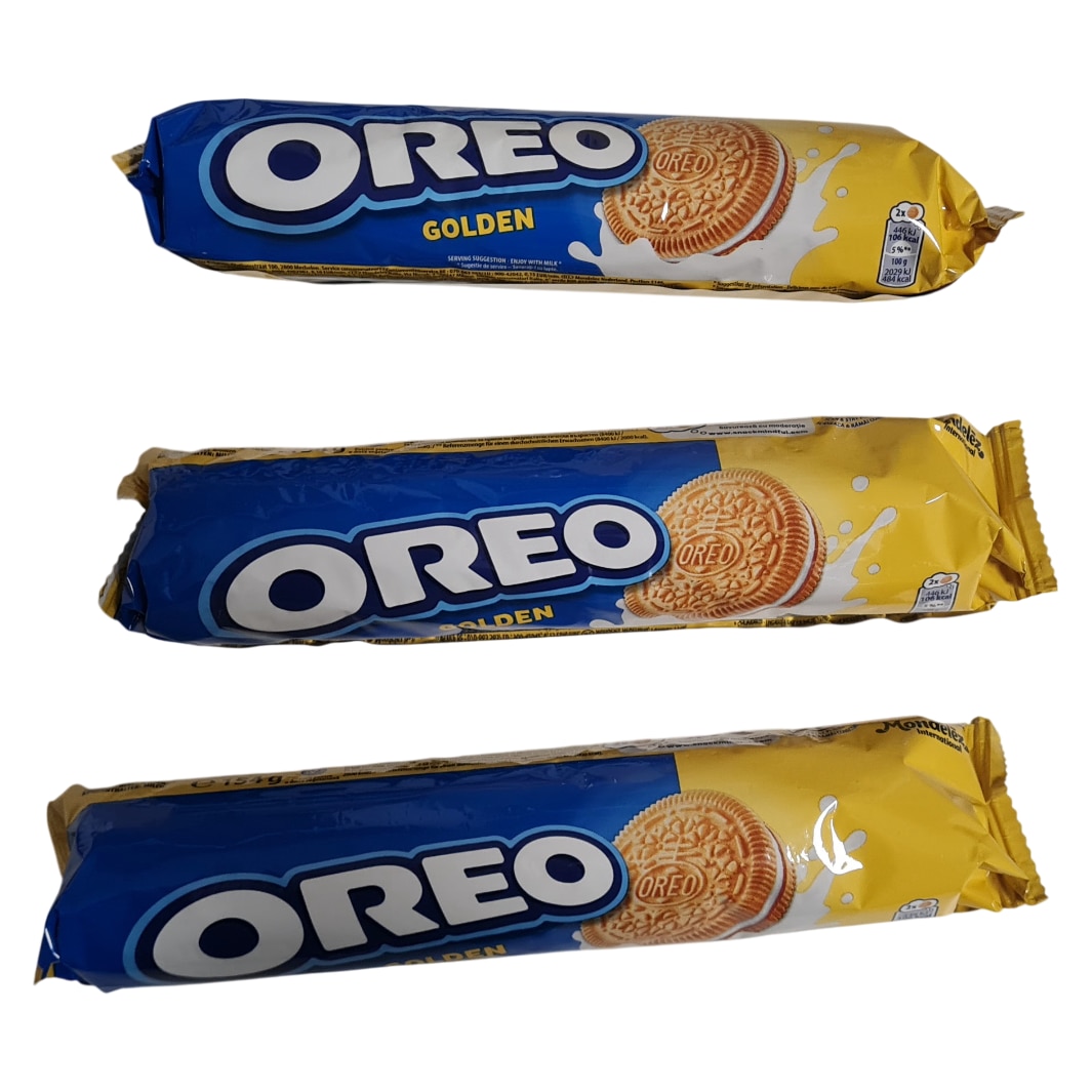 Oreo Golden Big Pack, Biscuiti cu Aroma de Vanilie, 16 bucati x 154 Gr ...
