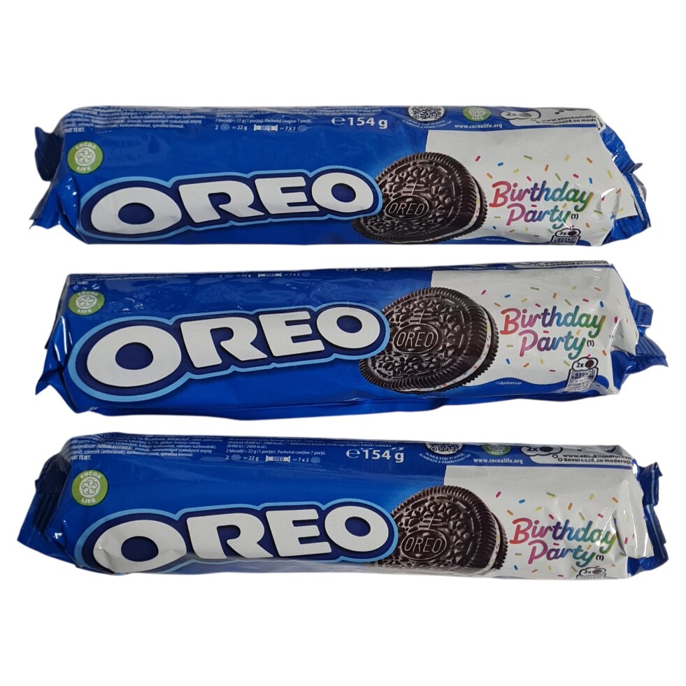 Oreo Birthday Party Big Pack, Biscuiti cu Aroma de Caramel, 16 bucati x ...