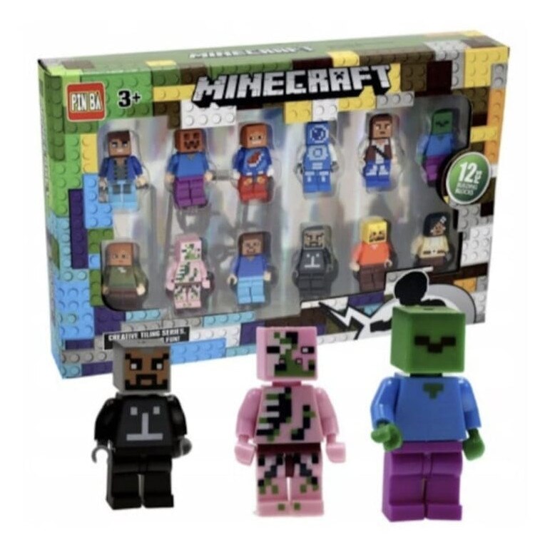 Set 12 figurine Minecraft, plastic, culori variate, 4, 5cm - eMAG.ro