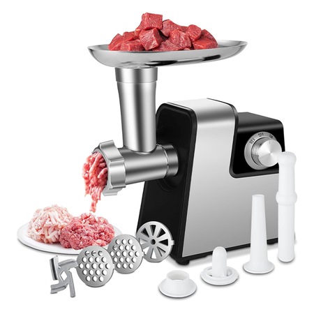 Masina electrica de tocat carne, Omelivon, 2800W, Cutit Inox, Set cu ...