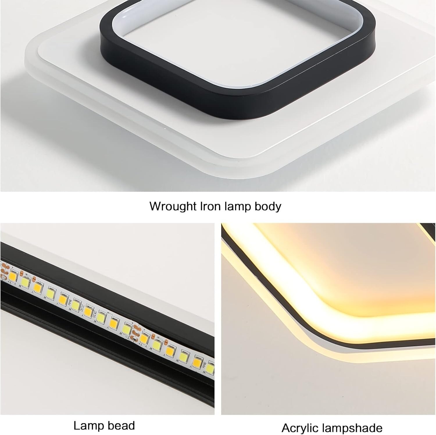 Lustra LED 20W - LEDIGANT, 2 Patrate, 3 trepte de culoare (Alb Rece ...
