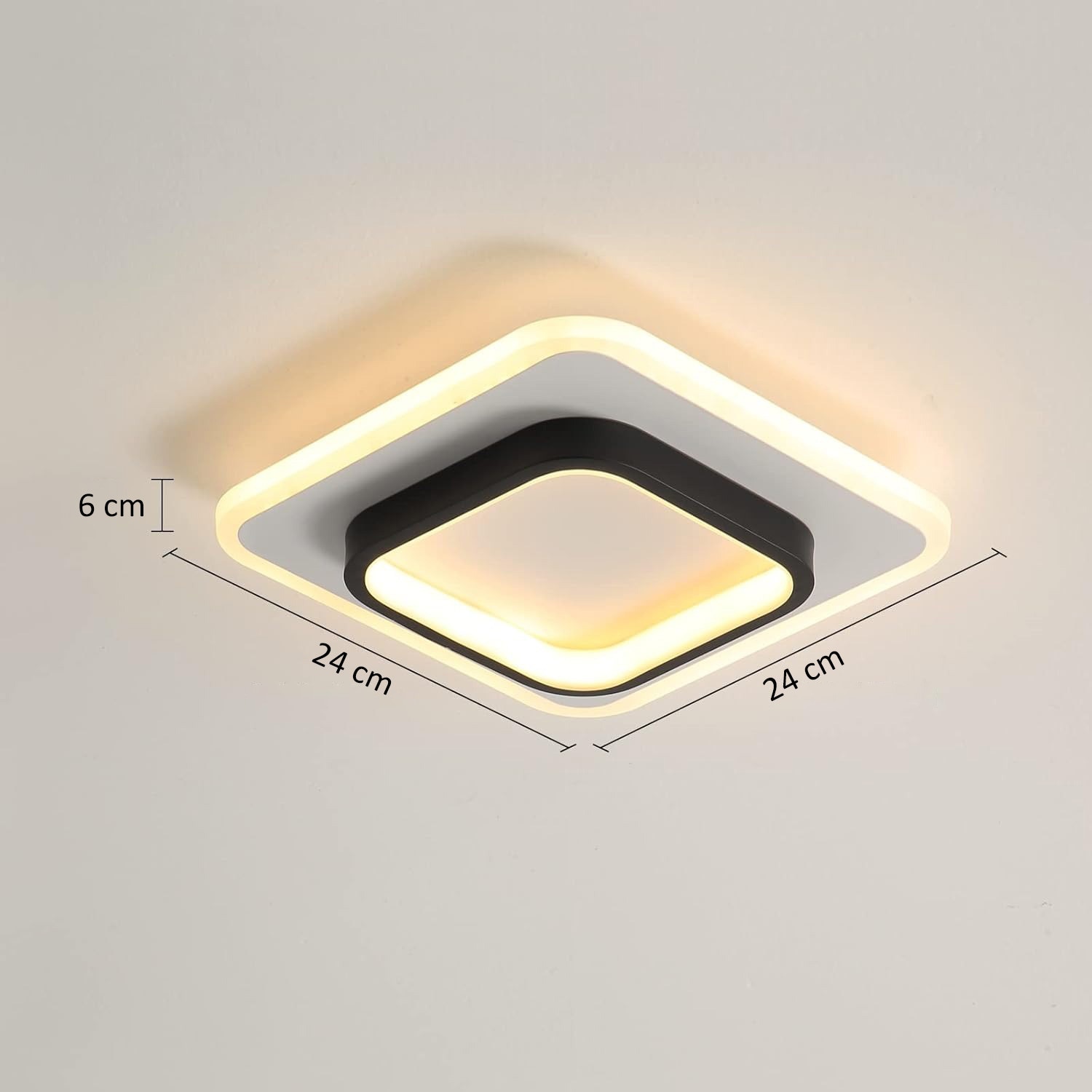 Lustra LED 20W - LEDIGANT, 2 Patrate, 3 trepte de culoare (Alb Rece ...