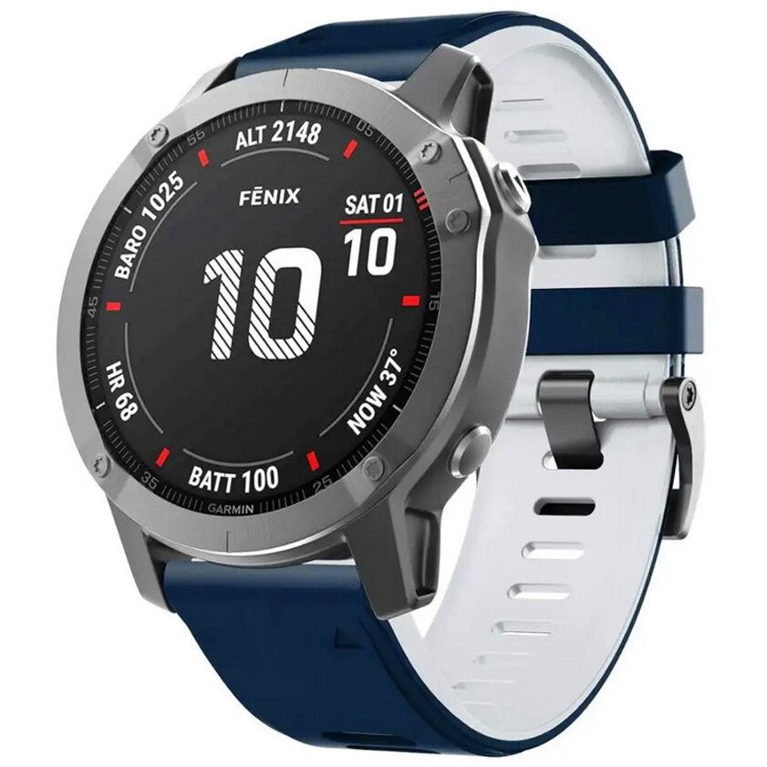 Blue Marine and White Tech-Band 22mm QuickFit pentru Garmin Fenix 7 PRO ...