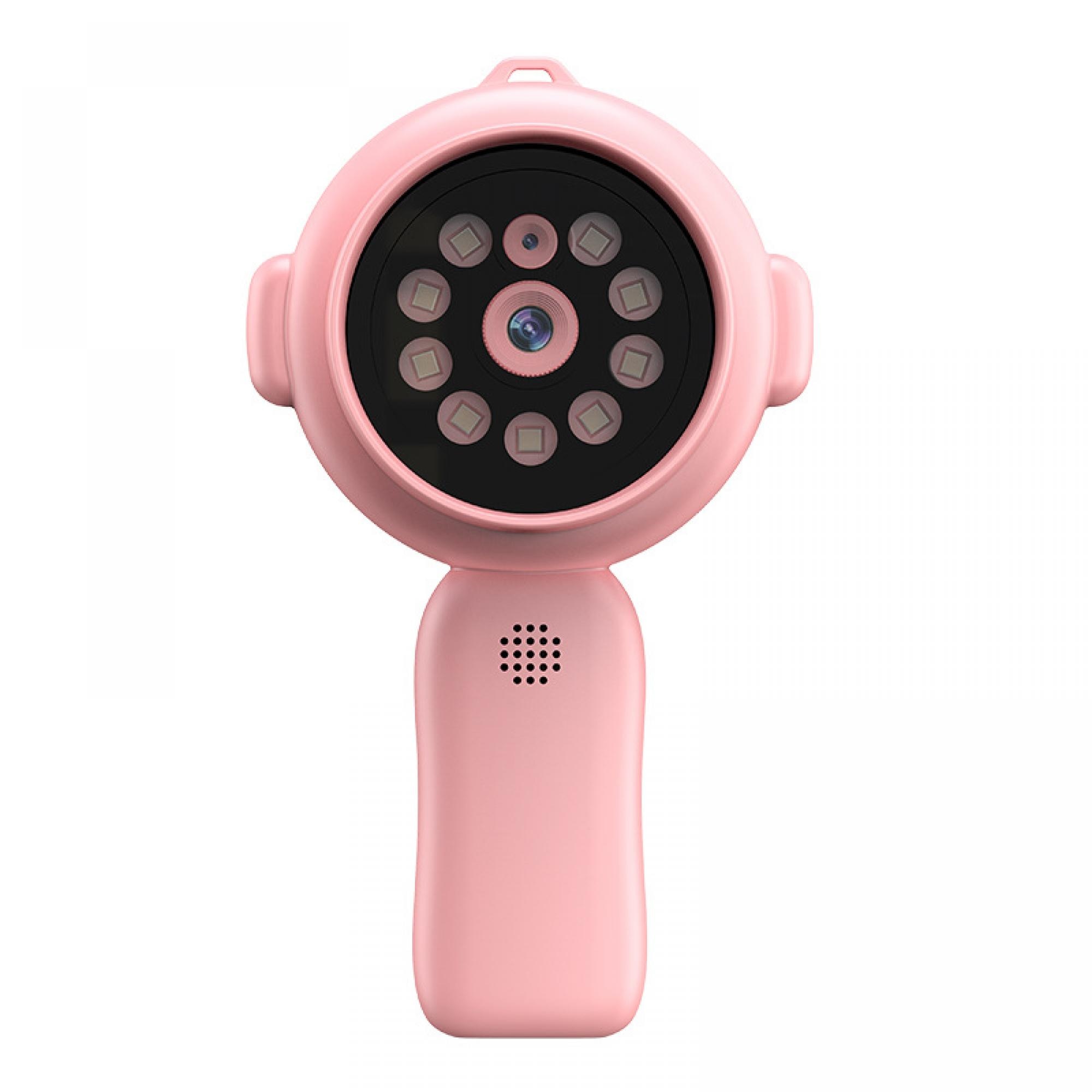Microscop portabil pentru copii, UWOT, 500x, ecran IPS 2 inch, roz, set ...