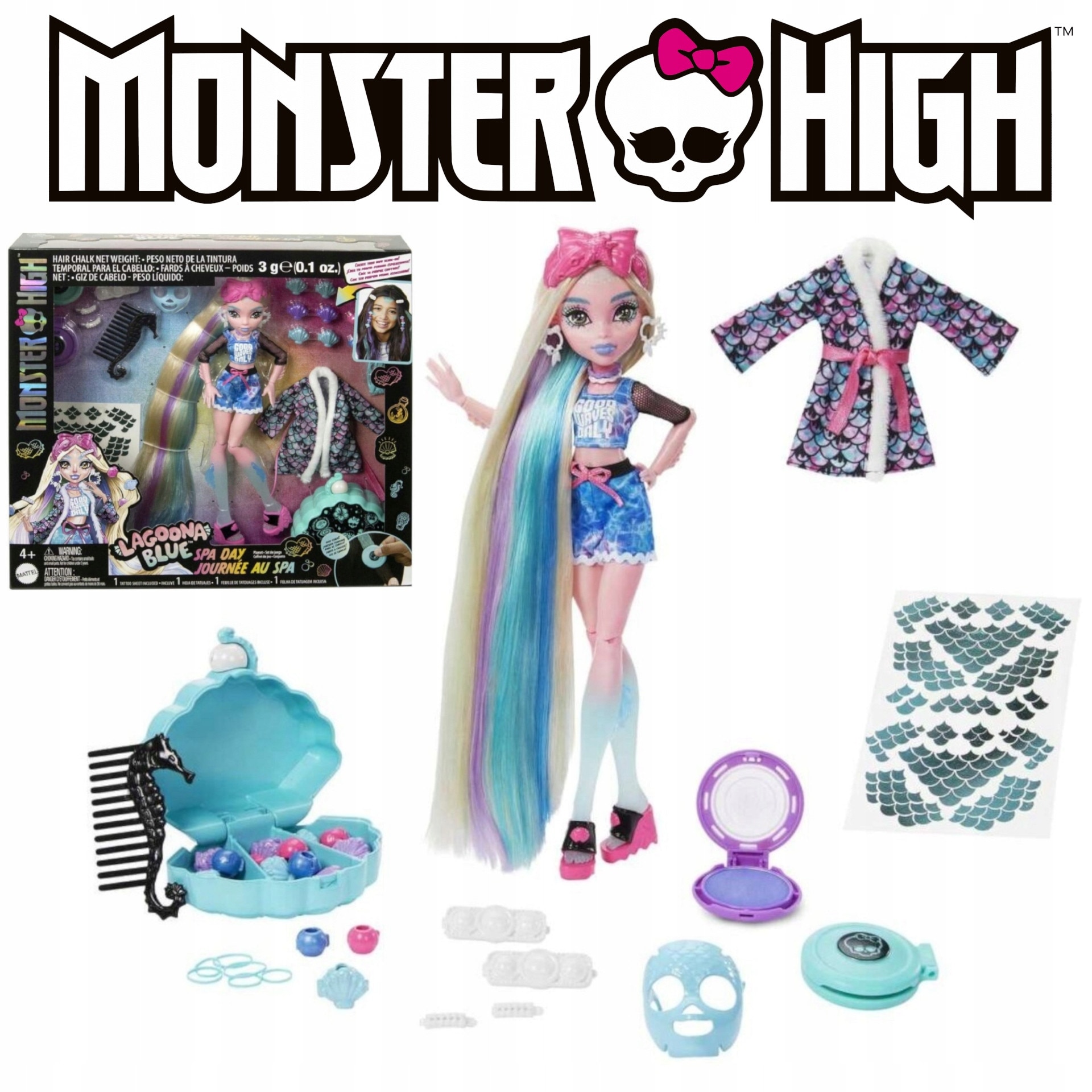 Papusa Monster High Lagoona Blue Spa Day, Peste 20 Accesorii - eMAG.ro