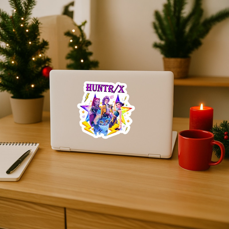 Sticker Huntrix K-Pop Hunters Demon Huntrix Cu Mascota Si Fulgere ...