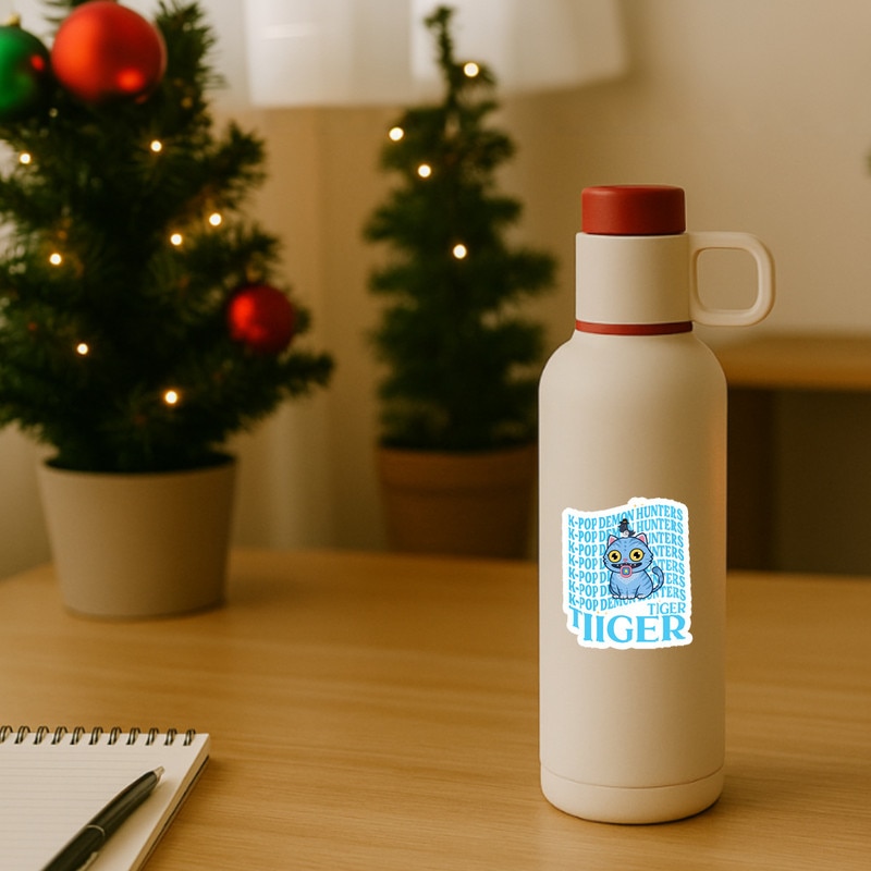 Sticker Huntrix K-Pop Hunters Demon Mascot Tiger Ilustratie Tip Poster ...