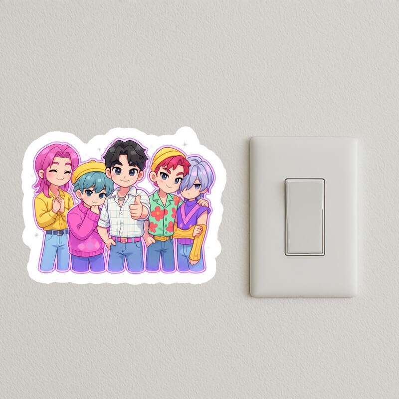 Sticker Huntrix K-Pop Hunters Demon Poster Grup Huntrix Versiune Mini ...