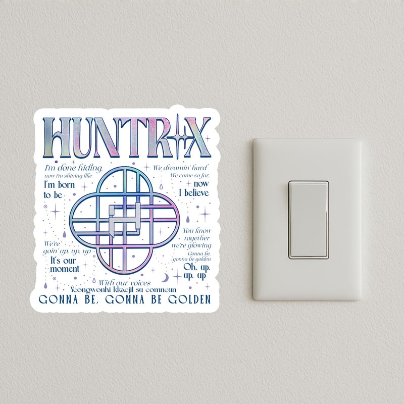 Sticker Huntrix Simbol Grafic Stil Logo Mistic, Autoadeziv, Craciun ...