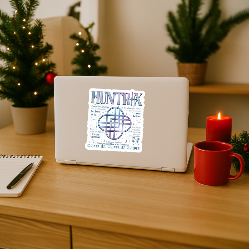 Sticker Huntrix Simbol Grafic Stil Logo Mistic, Autoadeziv, Craciun ...