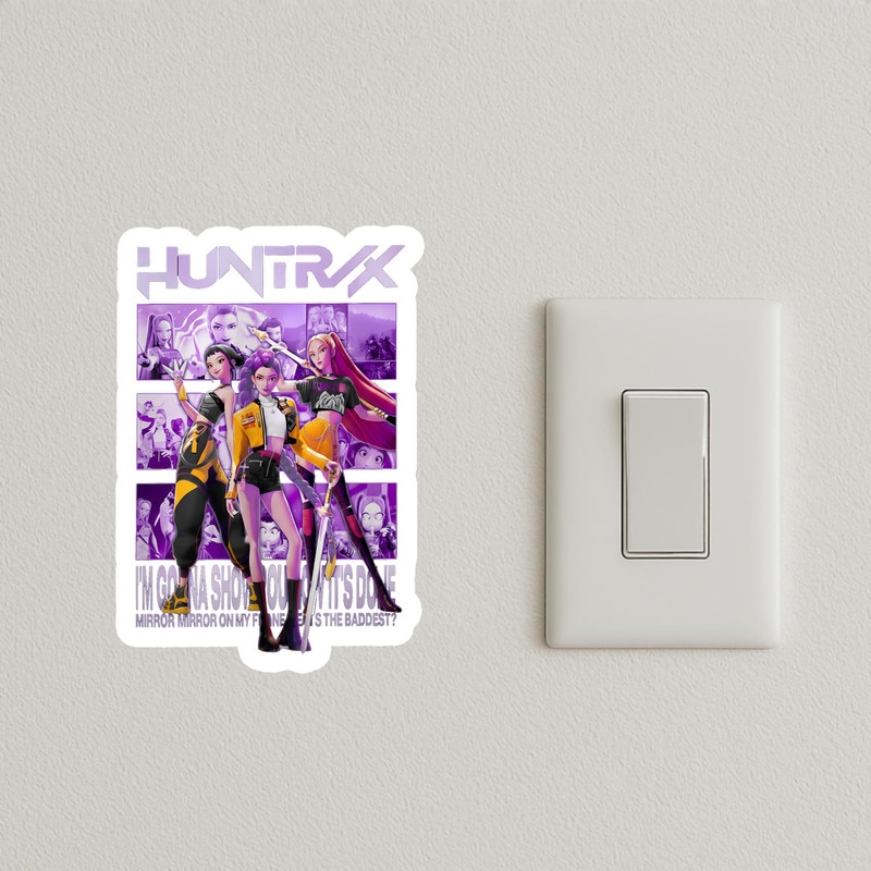 Sticker K-Pop Hunters Demon Huntrix Poster Violet Cu Echipa Completa ...