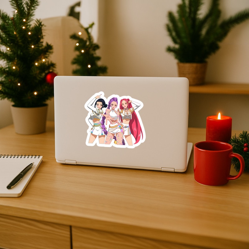 Sticker K-Pop Hunters Demon Huntrix Scena Vesela Cu Personajele ...