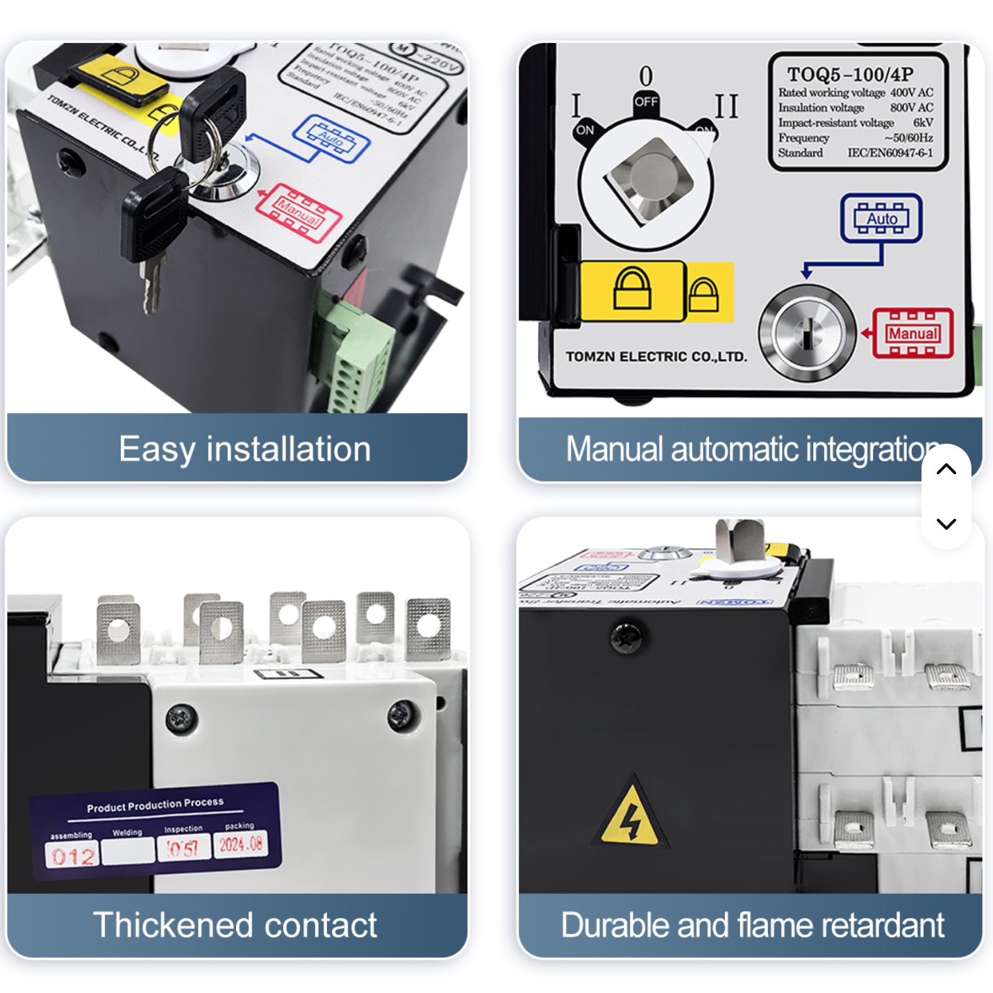 Comutator Transfer Automat 400V, ATS 4P PC Class, 2 Intrari / 1 Iesire ...