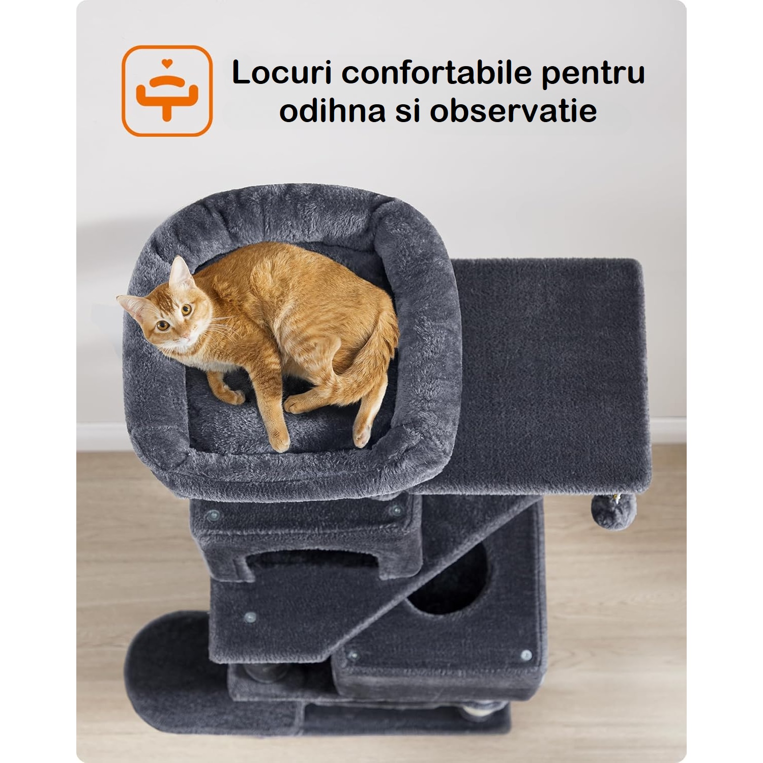 Ansamblu de Joaca pentru Pisici Huggo™ Hub UltraMax Multi-Level, Soft ...