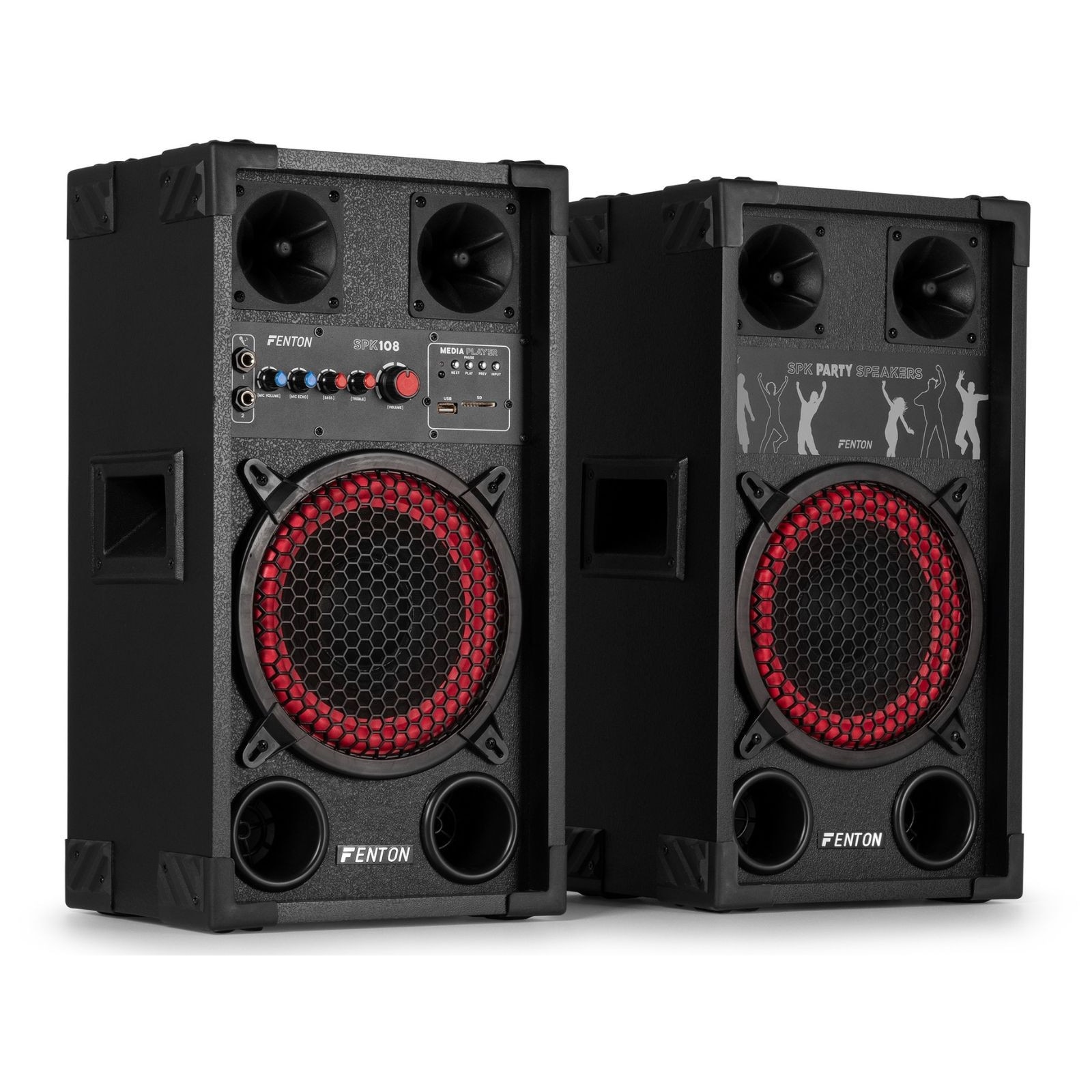 Fenton SPK-108 400W (8″) set de boxe active + pasive (MP3 + BLUETOOTH ...