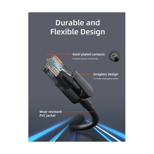 Cabluri CAT 6 UTP, CABLETIME, 250 MHz, 1m, negru - eMAG.ro