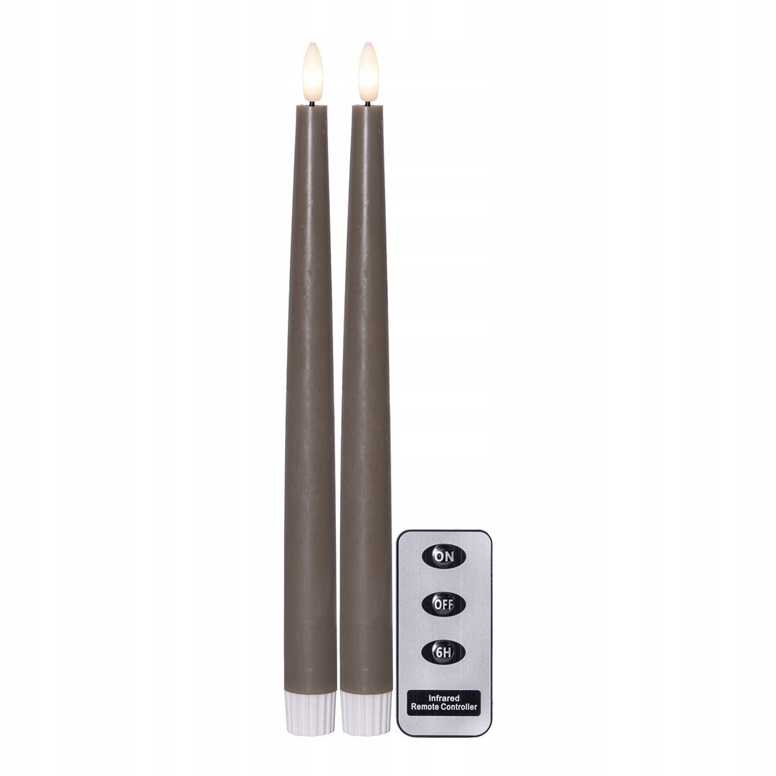 Set 2x Lumanari LED Flamme Slim Maro-Gri 28cm cu Telecomanda - eMAG.ro