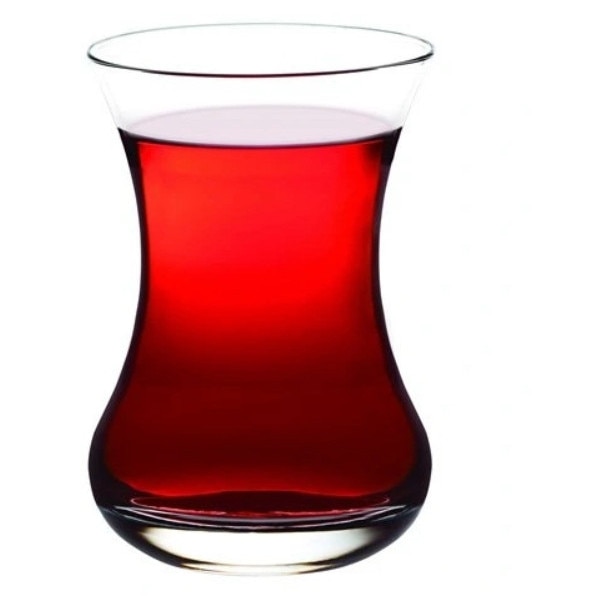 Set 6 pahare ceai turcesc Pasabahce Tulipanki 125ml, sticlă, design ...