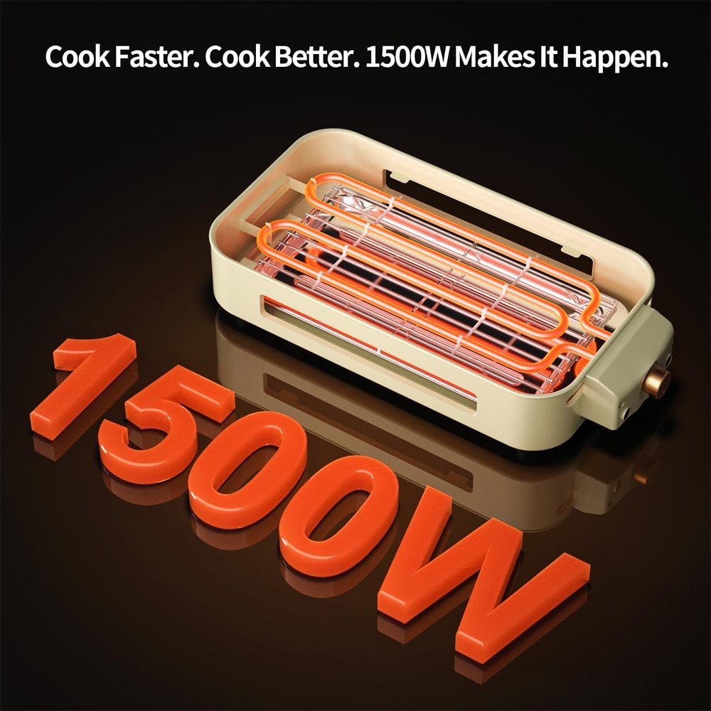Gratar electric fara fum, Tressino, 1500W, Termostat reglabil, Grill ...