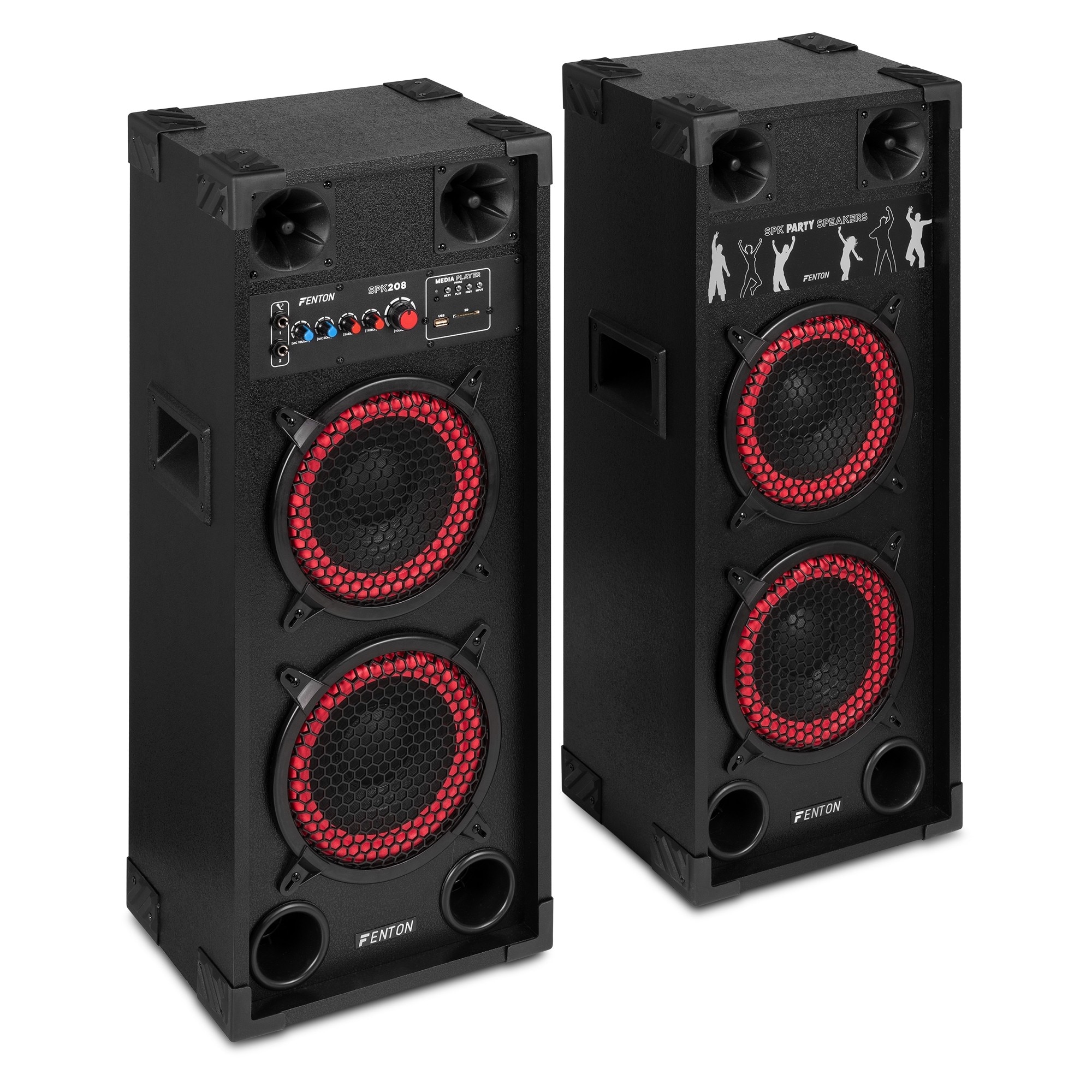 Set boxe active + pasive Fenton SPK-208 800W (2 x 8″) (MP3 + BLUETOOTH ...