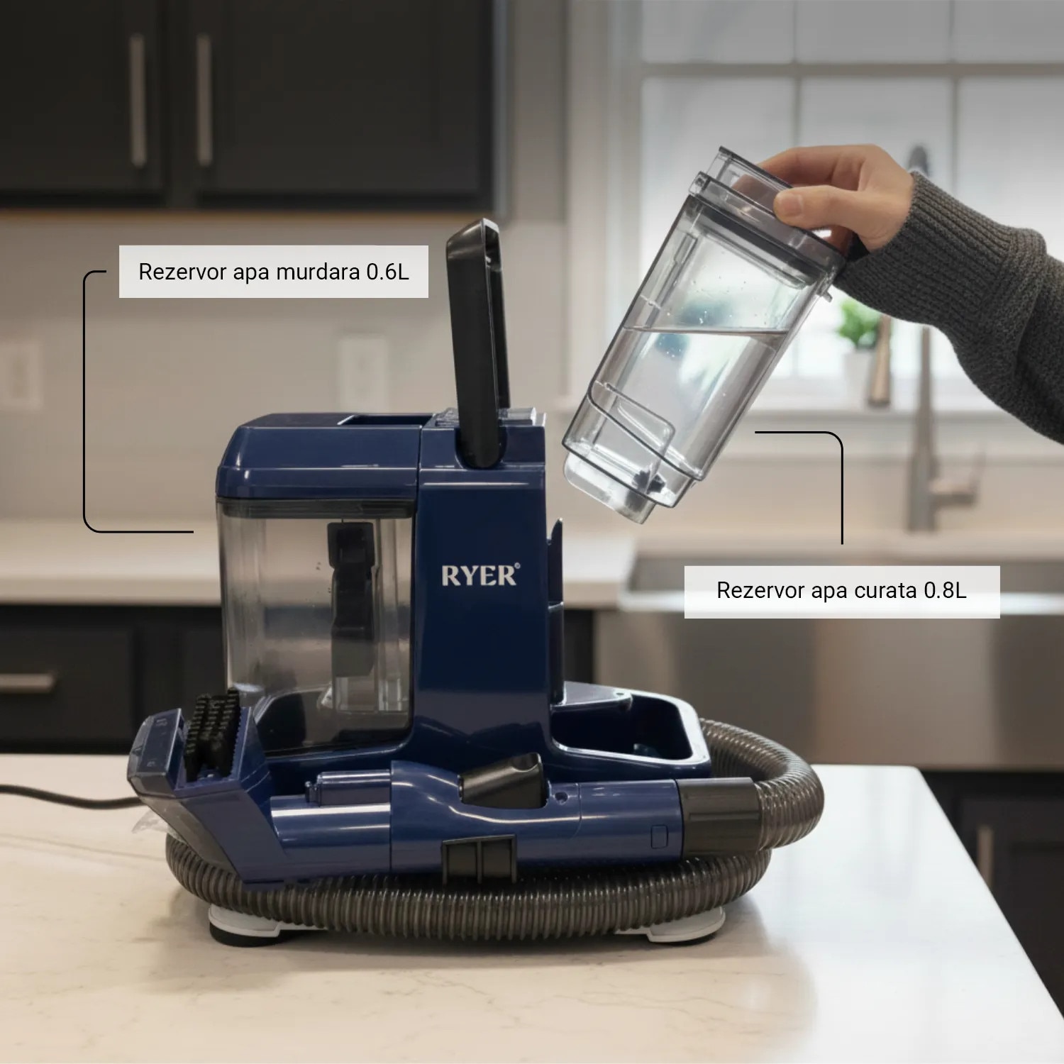 Aspirator profesional cu spalare Ryer Carpet Cleaner COMPACT PLUS cu ...