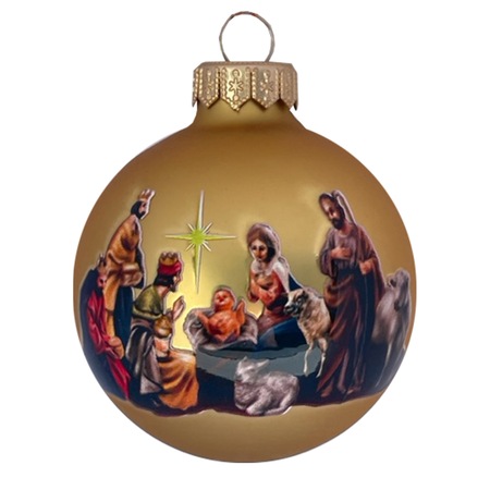 Sfânta Familie și magii - Glob de sticlă (8 cm) - eMAG.ro