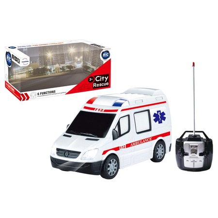 Mamido Ambulanta pe telecomanda cu lumini si sunete Ambulanta MT1370 ...