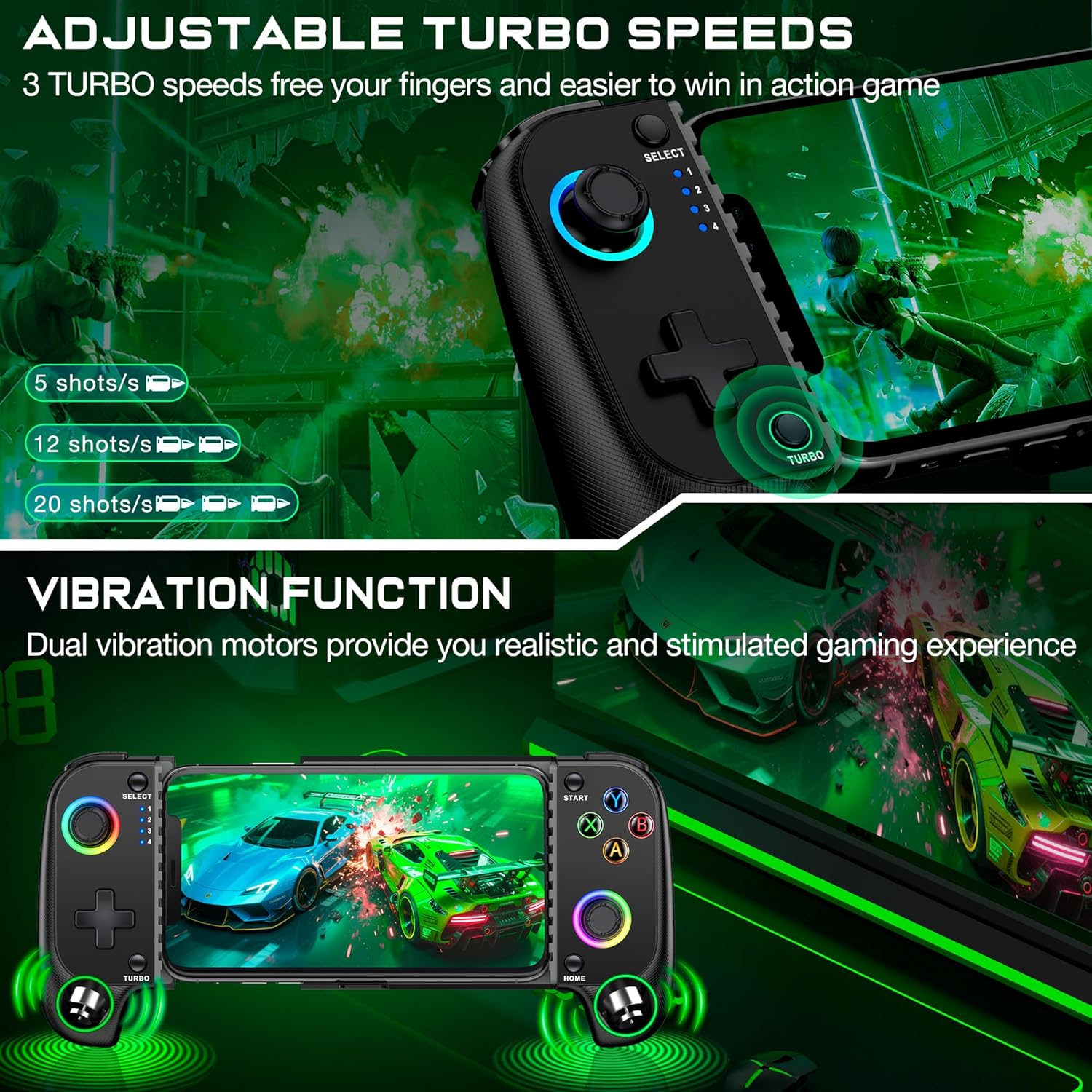 GamePad Controller Gaming pentru telefon Android, iOS, PC, PS, Nintendo ...