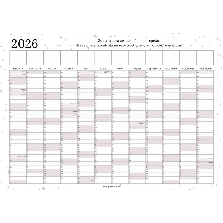 Calendar anual de perete 2026, dimensiune A1 - eMAG.ro