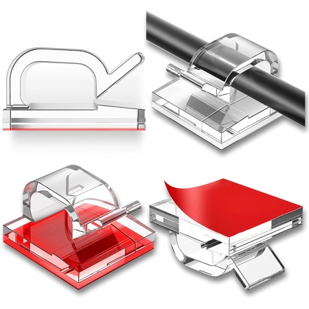 Clipsuri pentru cabluri, Kengege®, set 100 buc, adezive, pentru ...