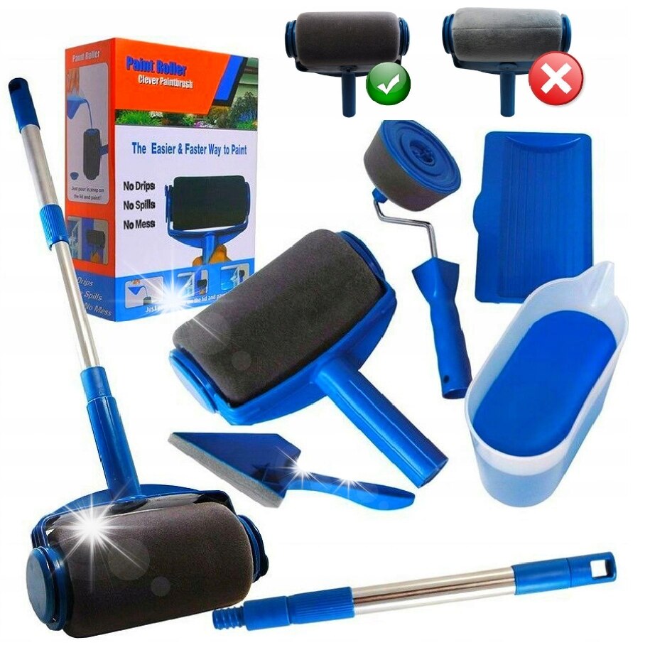 Set unelte de vopsit Paint Roller, 6 elemente, fara cusaturi, pentru ...