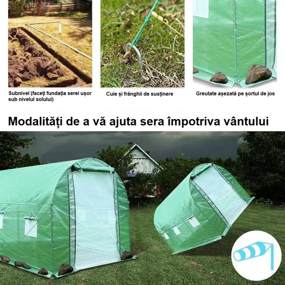 Solar De Gradina TOP CORTURI®, 3x12m, 36m², Sera De Gradina, Cadrul Din ...
