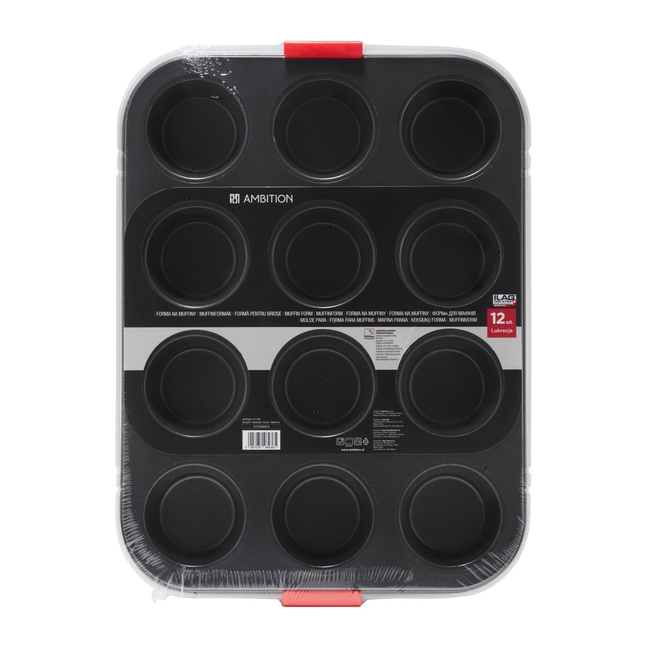 Forma briose cu capac plastic 35x26.5x3.5cm, 12 portii, invelis ILAG ...