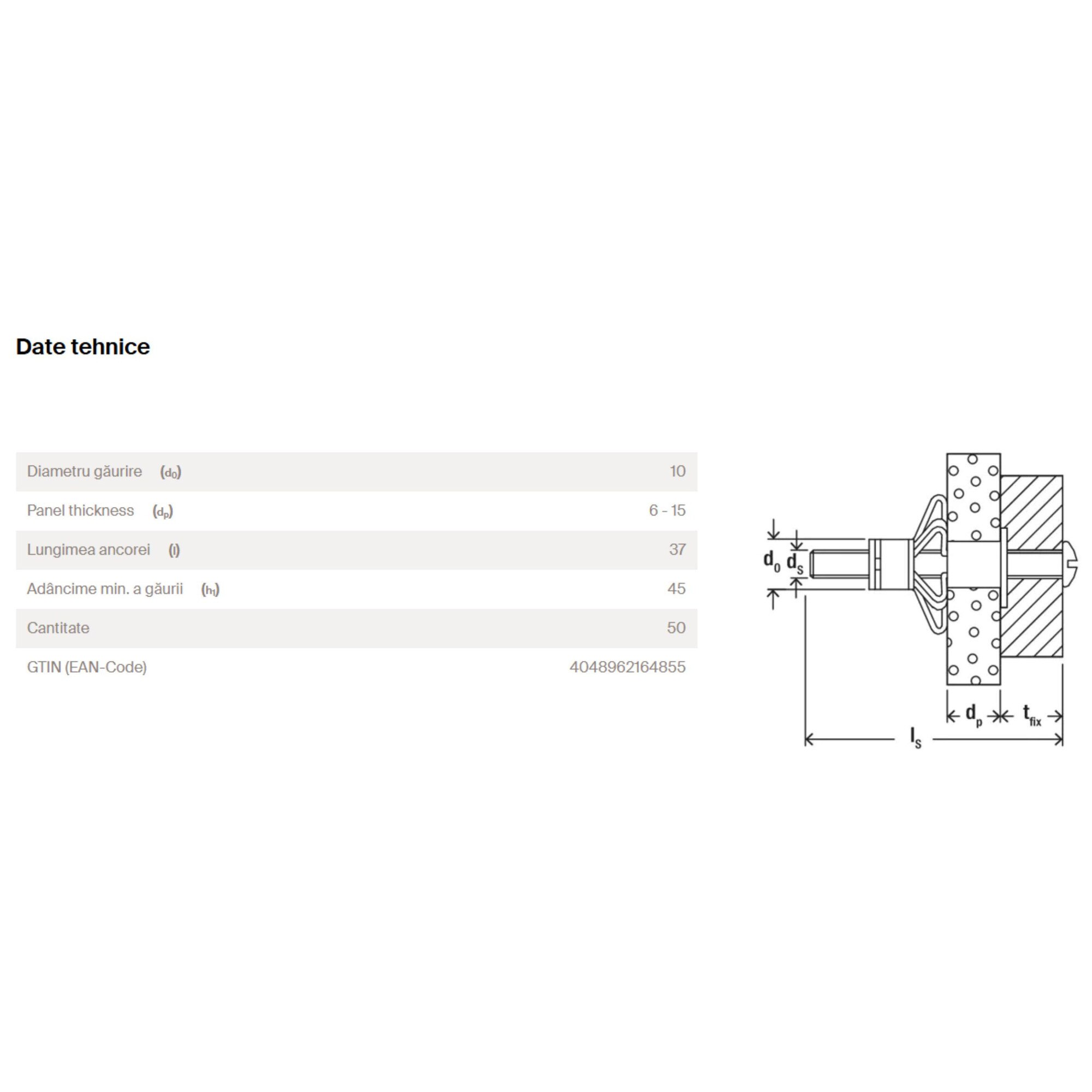 Dibluri Fischer HM 5 x 37 S, fixare metalică, gips-carton, set - eMAG.ro