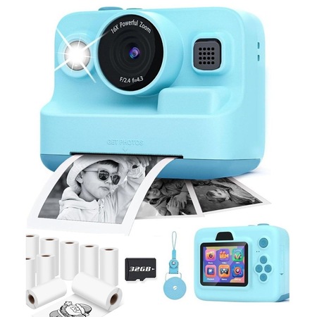 Aparat Foto Instant Copii GALAXIA®, 1080P, 12MP, 10 Role, Selfie, 5 ...