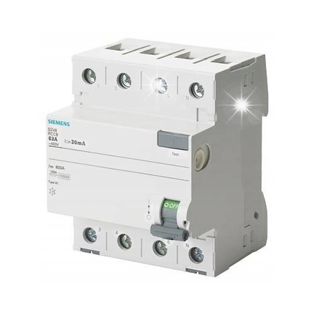 Dispozitiv de protectie diferentiala 4P 40A 100mA AC, Siemens - eMAG.ro