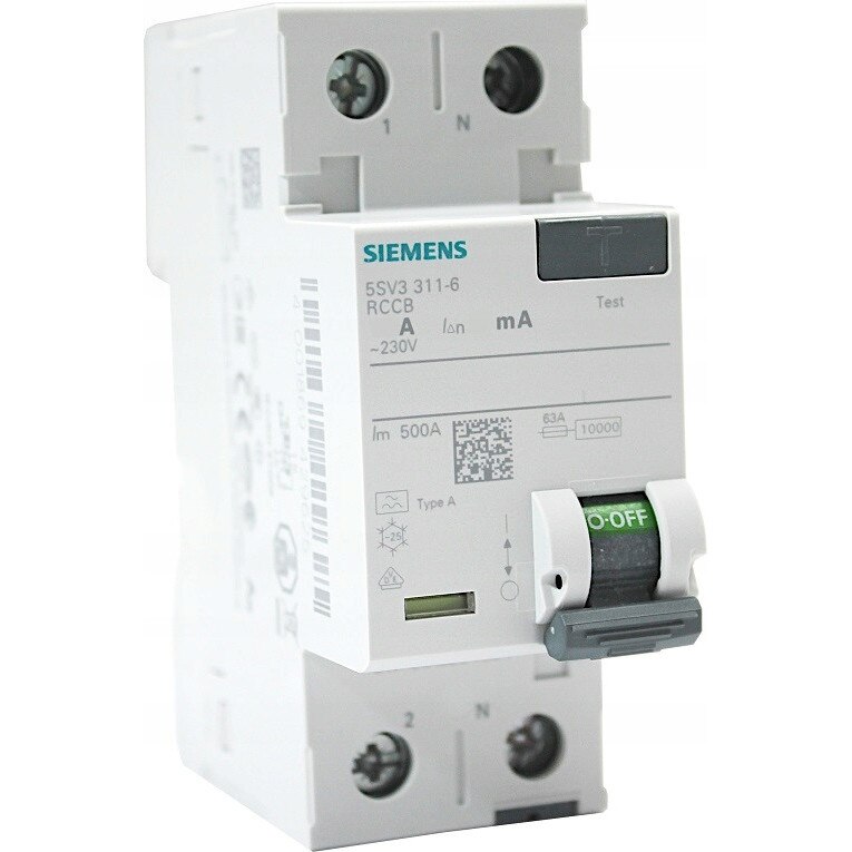 Dispozitiv de protectie diferentiala 2P 40A 30mA 240V, Siemens, tip AC ...