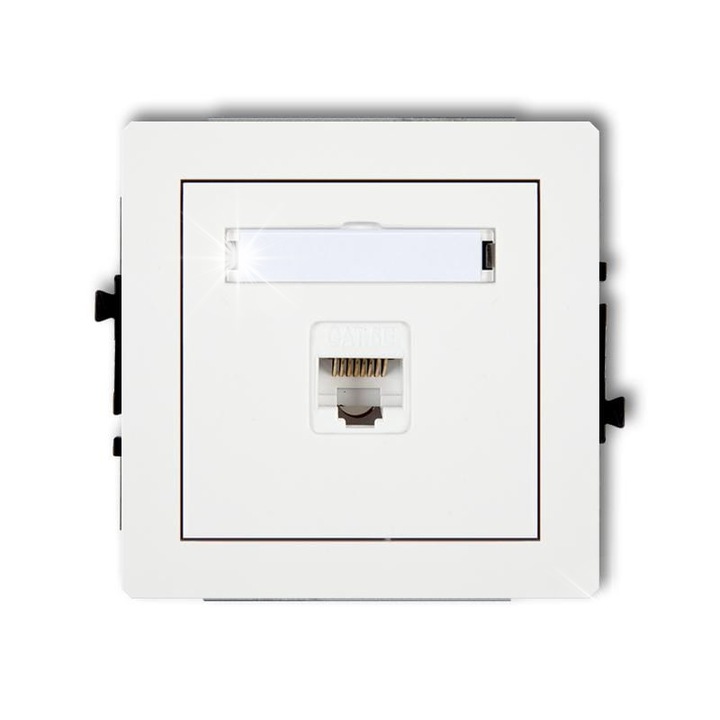 Prize 1xRJ45, categoria 6, alb, montaj subtire - eMAG.ro