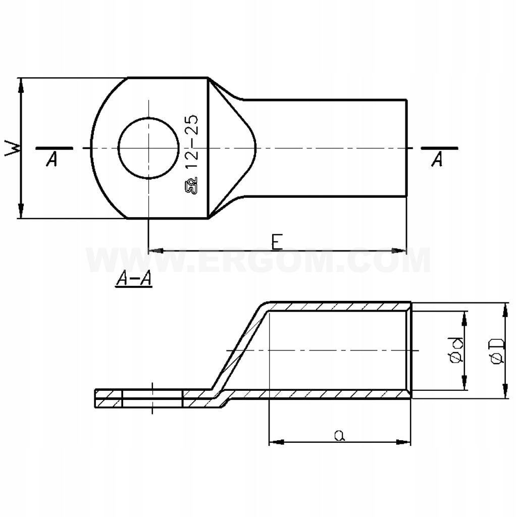 Conector cablu cu ochi miez cupru, 70mm², 16mm, set 10 bucati - eMAG.ro