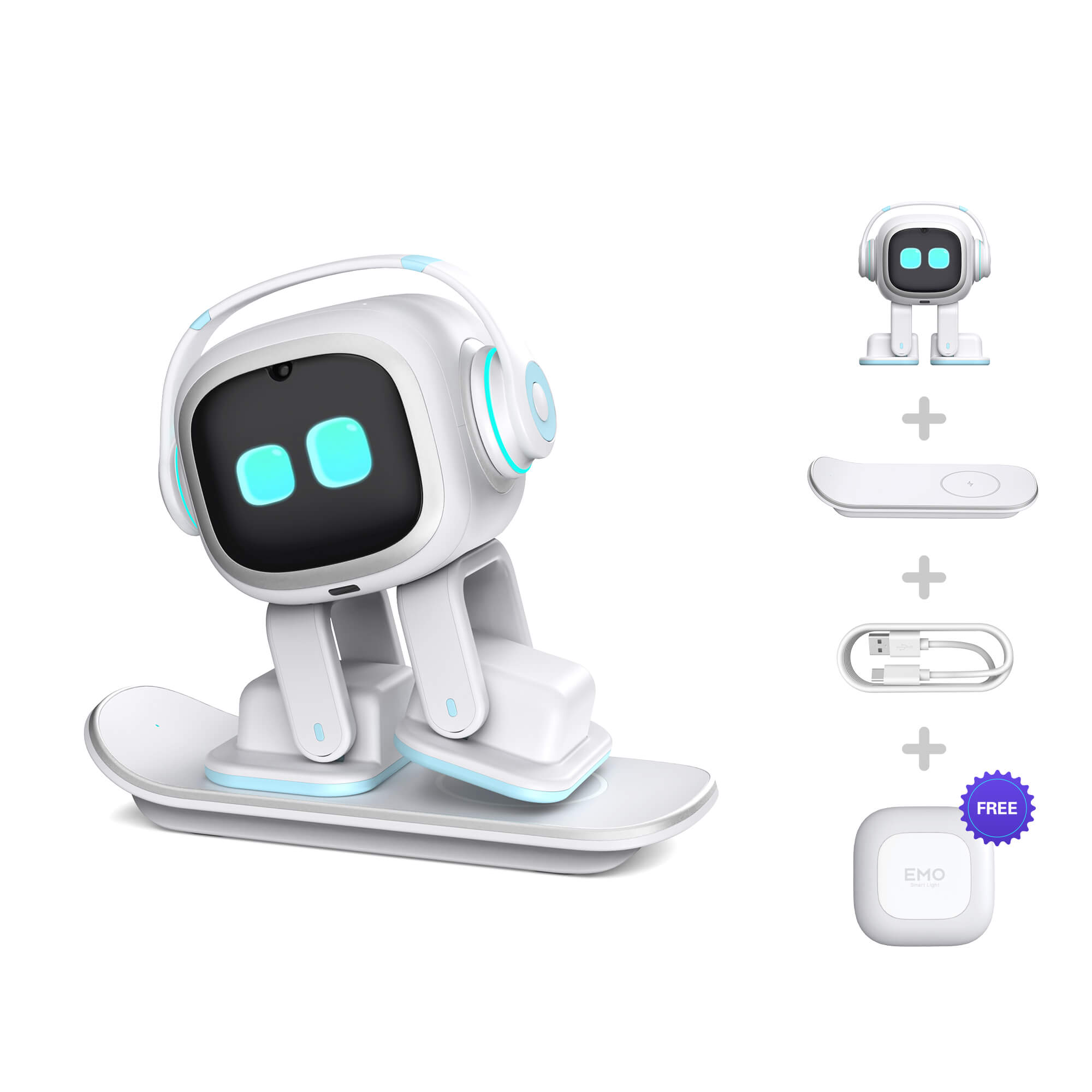Robot Emo, Alb, AI Desktop Pet, Living.AI - eMAG.ro