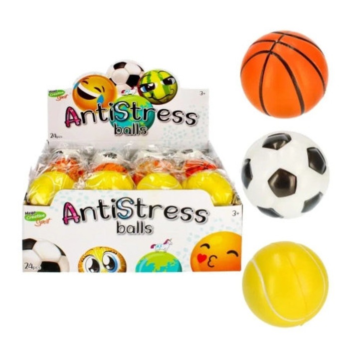 Minge antistres 7cm, Mega Creative, multicolor, 1 bucata - eMAG.ro
