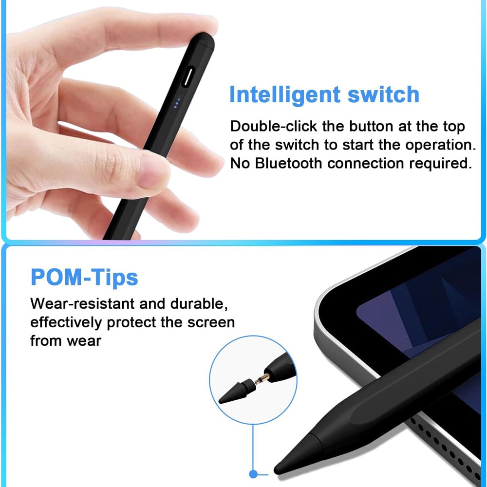 Stylus pen universal BEEVME, negru mat, incarcare rapida, design ...