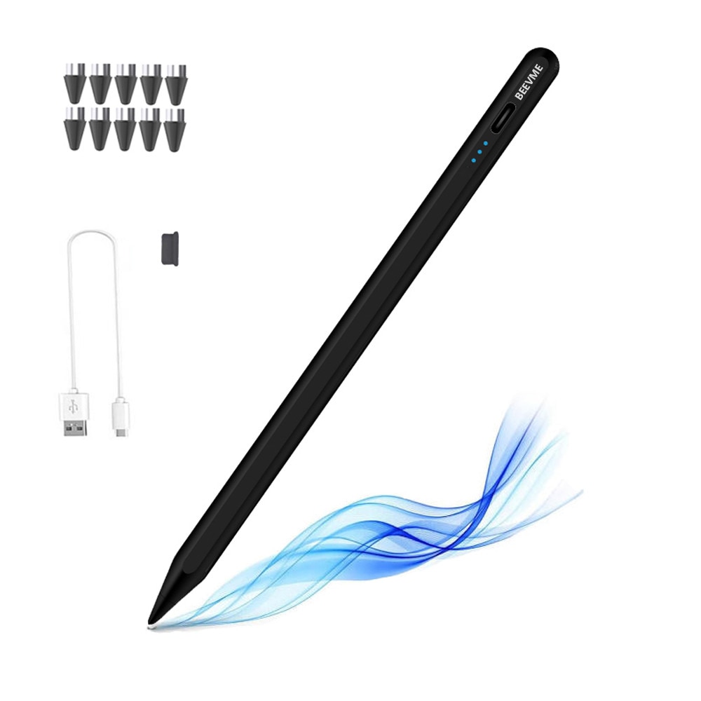 Stylus pen universal BEEVME, negru mat, incarcare rapida, design ...