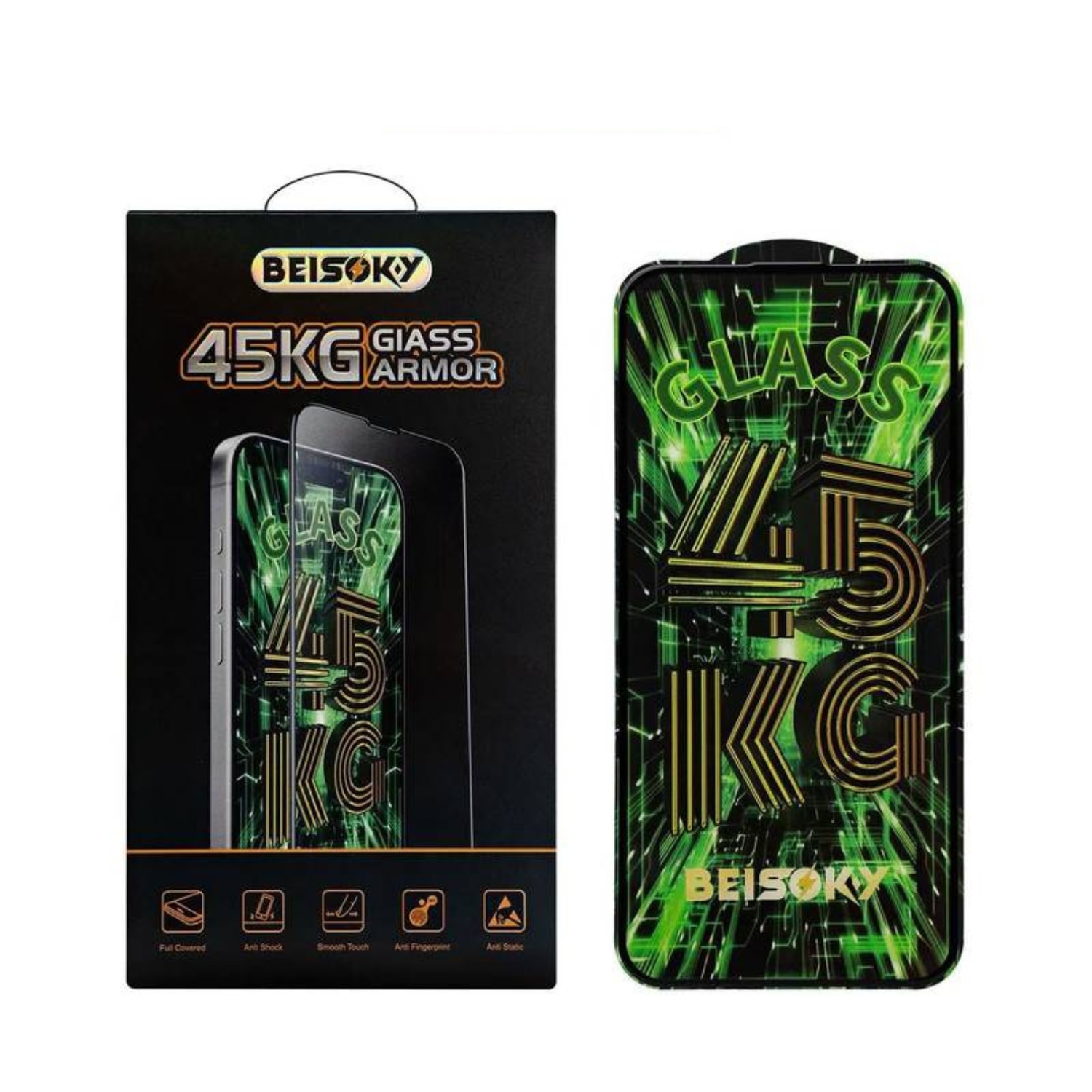 Folie sticla Beisoky 45KG Glass Armor pentru iPhone 16 Pro, Transparent ...