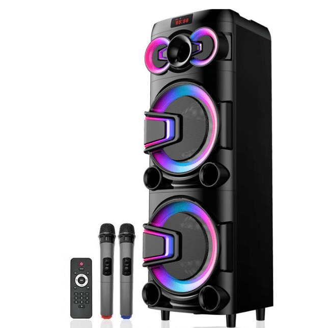 Boxa portabila JRH 700W cu 2 difuzoare de 10”, Bluetooth, USB/SD, LED ...