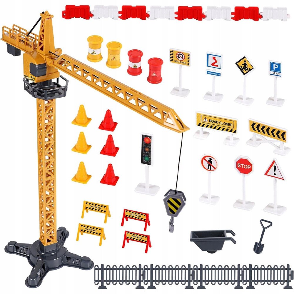 Set Camion TIR cu Macara, 6 Masinute Metalice, Lumini si Sunete, 3 ani ...