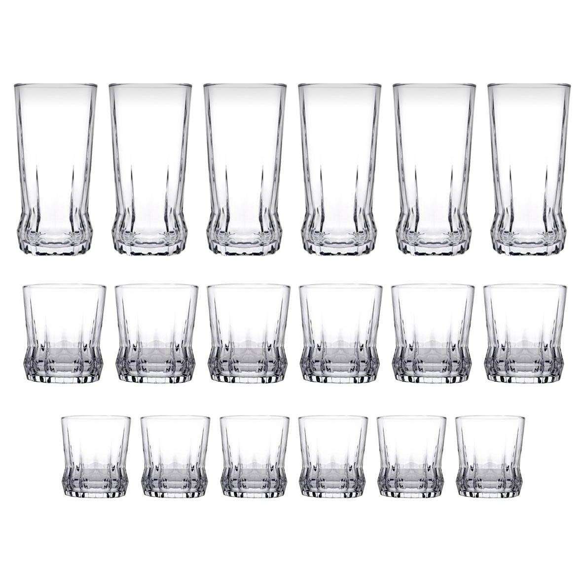 Set pahare (18 piese), Hermia Concept, transparent, 6 pahare mari (285 ...