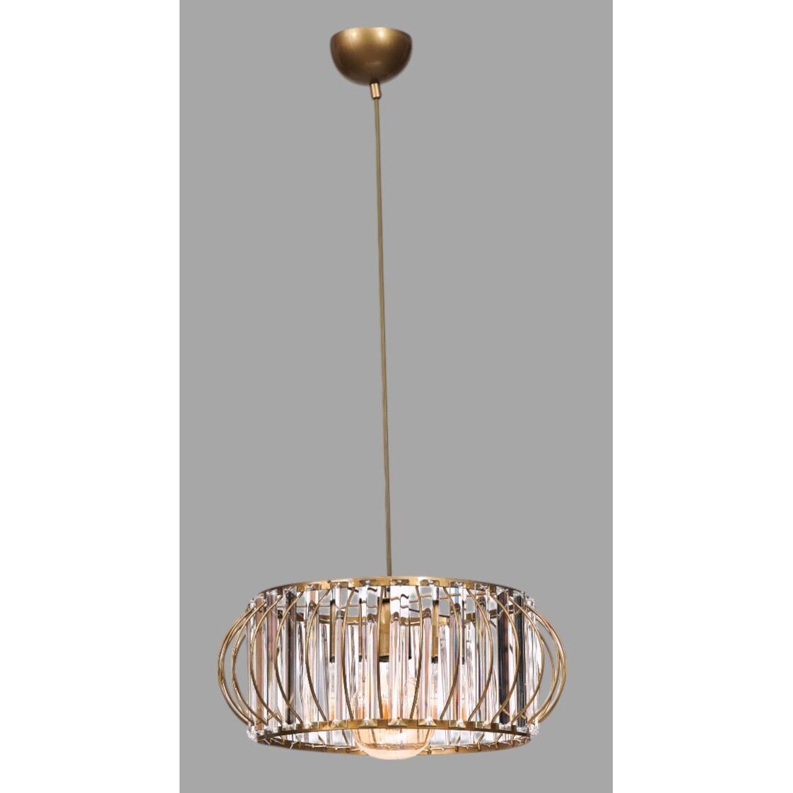 Lustra Opviq, aurie, metal cu capac din sticla, dimensiuni 80cm ...