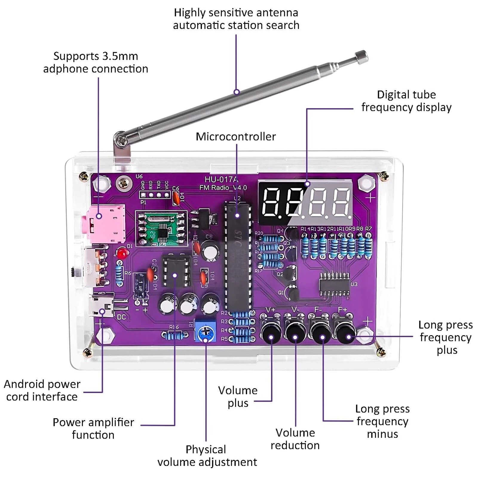 ORBER Kit de asamblare radio, proiect microcontroler DIY, componente de ...