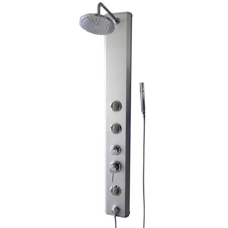 Coloana de dus Multi, panou cu baterie, design rotund, 3 functii, 140cm ...
